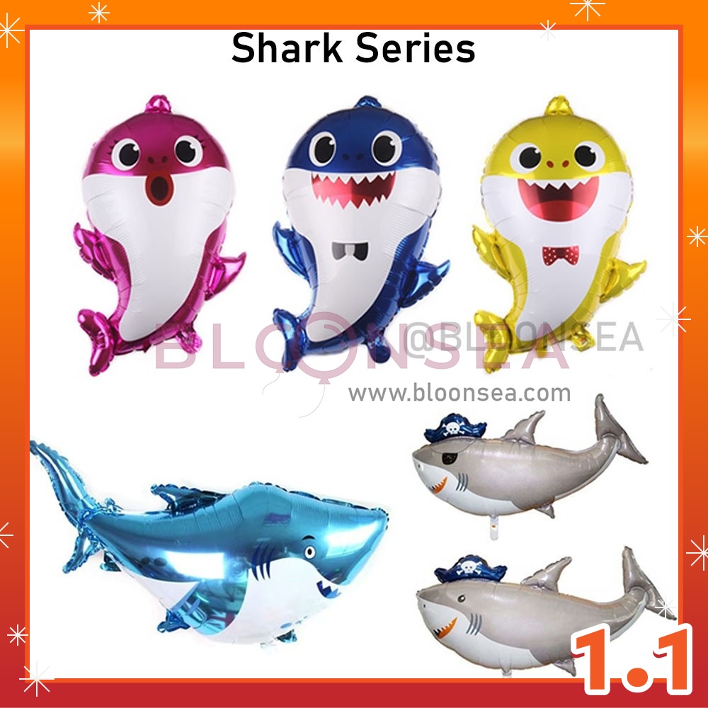 Baby Shark Foil Balloon Pinkfong Balloons Mommy Daddy Cartoon Fish Baby ...