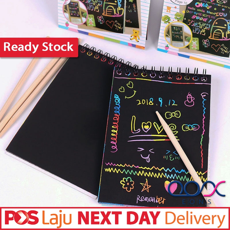 INCREASE INSPIRATION 💖 Rainbow Scratch Notebook Magic Colorful Kids ...