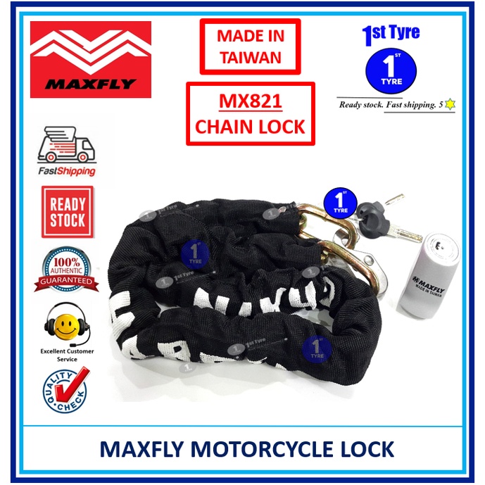 MAXFLY MX821 HARDNESS CHAIN LOCK KIT/ KUNCI RANTAI MOTOR MOTORCYCLE ...