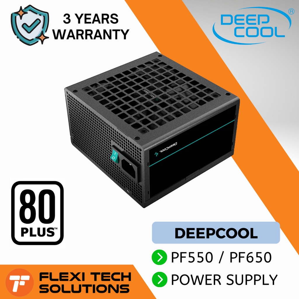 Flexi Tech DEEPCOOL PF650 / PF550 80 Plus White Non-Modular 650W / 550W PSU Power Supply ...