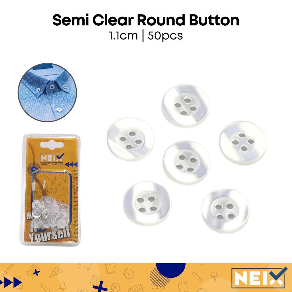 resin pearl white shirt buttons butang baju putih | Shopee Malaysia