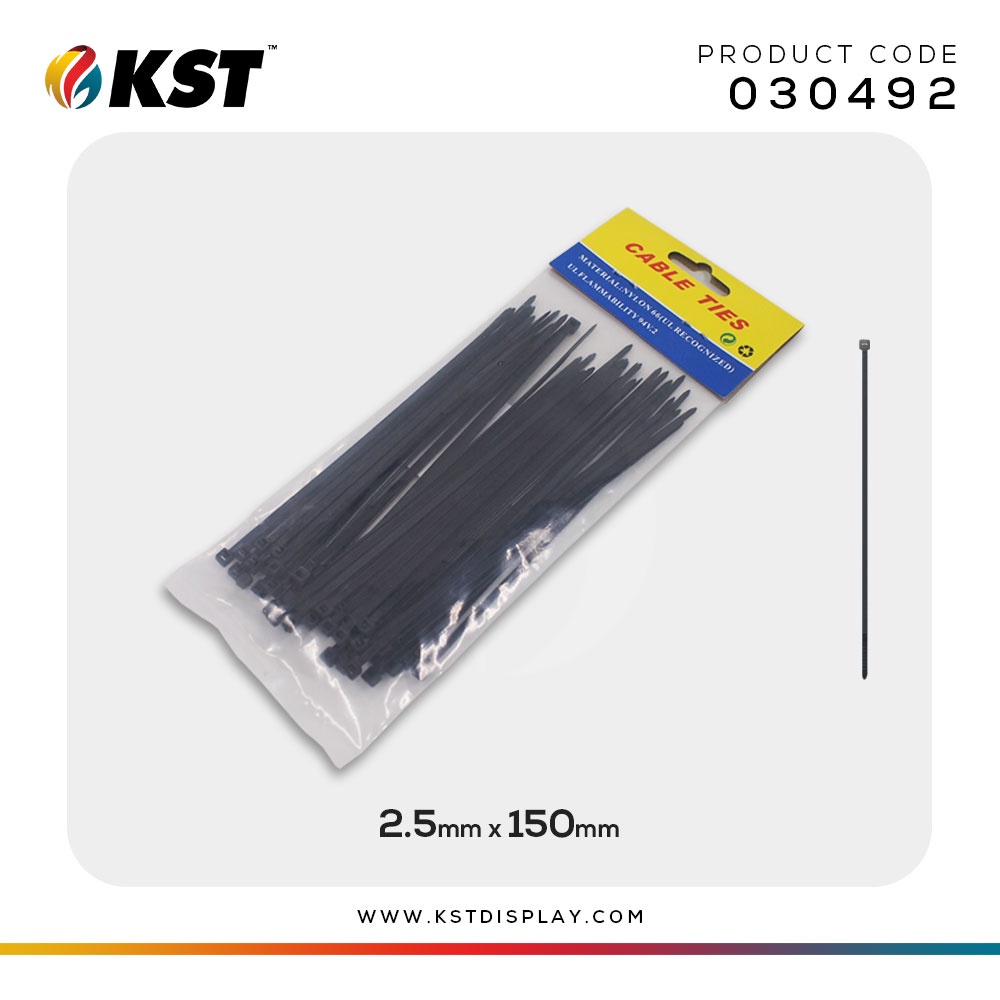 Cable Ties Nylon Wire / Pengikat Wayar / Kabel Tie Locking Zip Black ...