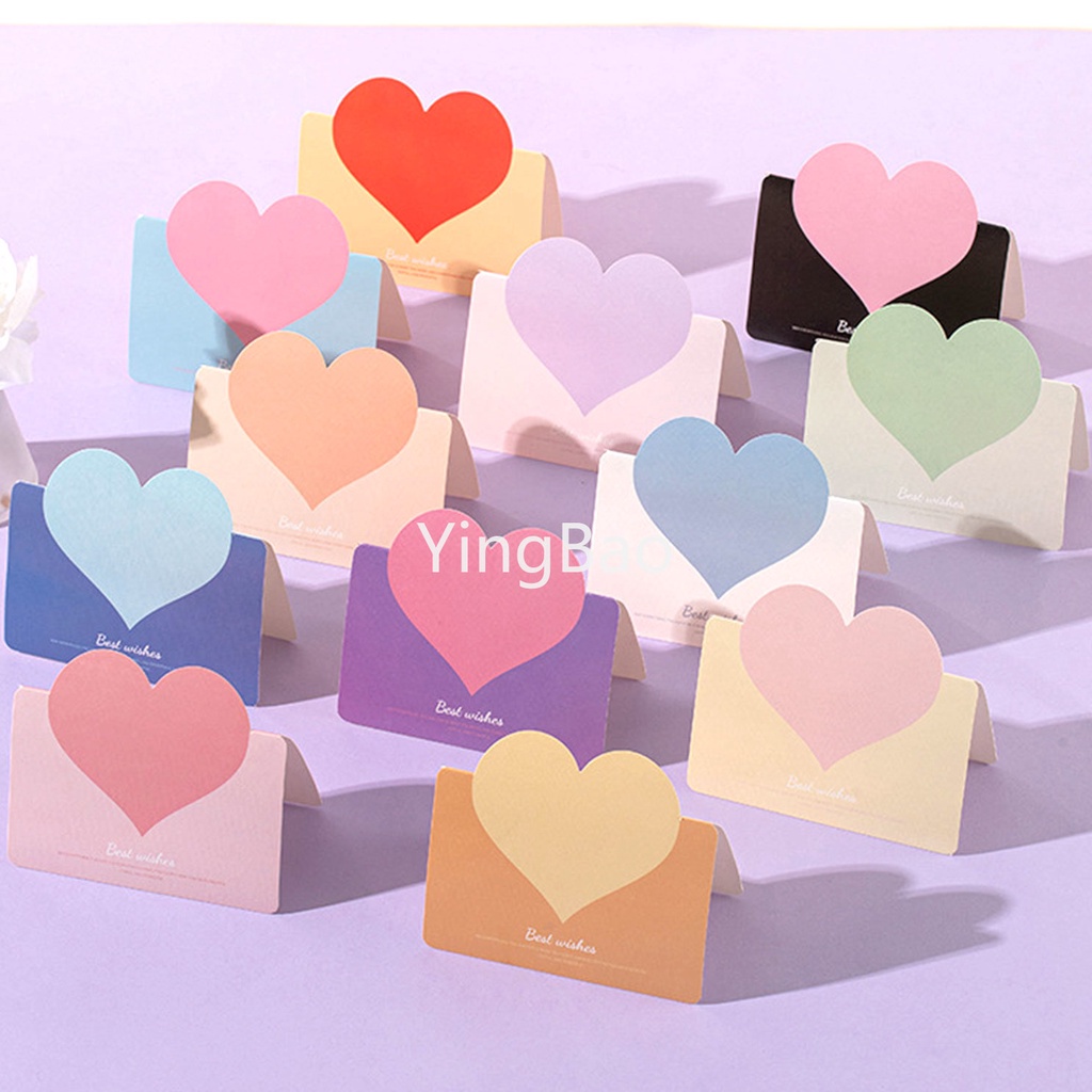 5/10pc Mixed Color LOVE Heart Shape Greeting Card Valentines Day Gift ...