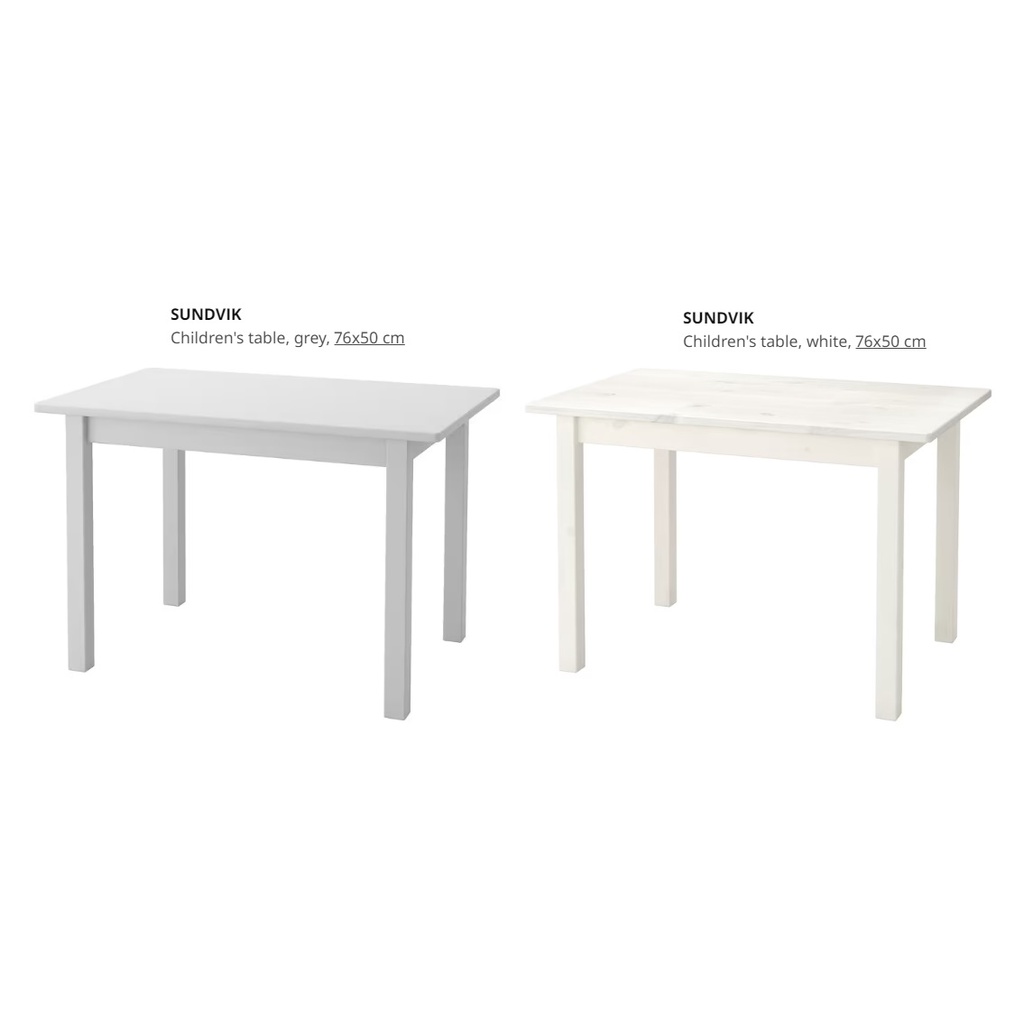 IKEA SUNDVIK Children Table / Meja Kanak-Kanak / Small Table / White ...