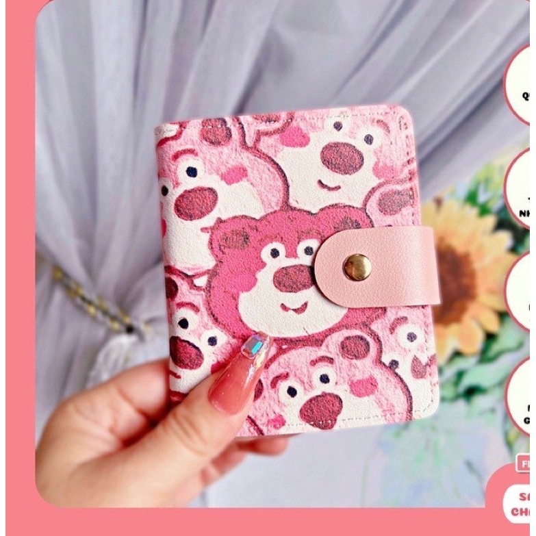 Lotso Strawberry Bear Wallet With Many Compartments For Cards, Cards ...