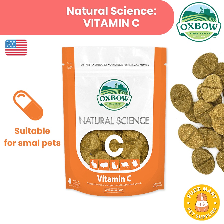 Oxbow Natural Science VITAMIN C (60 tabs) Small Animal Supplements ...