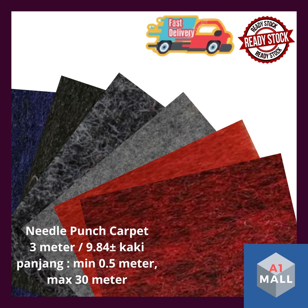 Needle Punch Carpet [ 3 meter / 9.84± kaki, panjang : min 0.5 meter ...