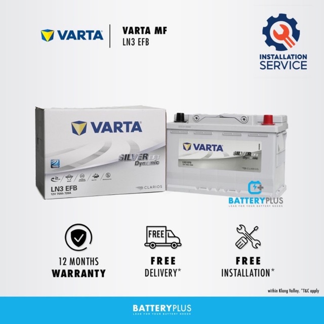 [ Installation Provided ] LN3 EFB | DIN70L | DIN70 | Varta Silver EFB Dynamic MF Passat | Golf ...