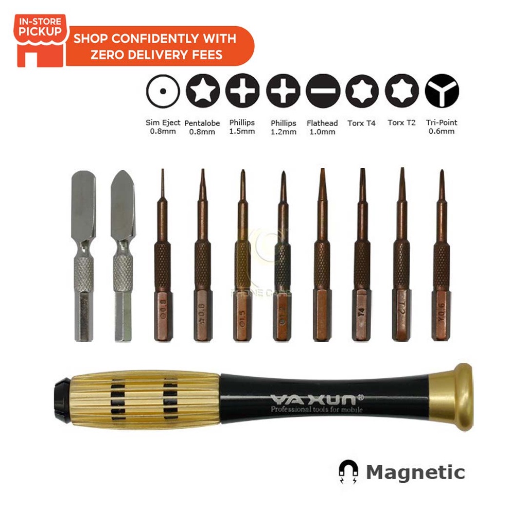 10 in 1 YAXUN Opening Magnetic Tool Kit For Mobile Phones Repair Magnetic Screwdriver Set ...