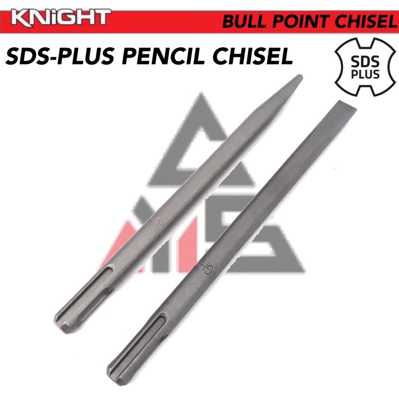 (100% QUALITY) KNIGHT SDS-PLUS PENCIL CHISEL (POINT / FLAT) (160MM ...