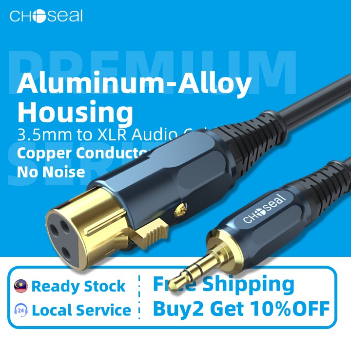 CHOSEAL 3.5mm to XLR Audio Cable Aluminum Foil Shield HiFi microphone ...