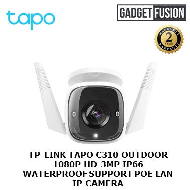 TP-LINK TAPO C310 OUTDOOR 1080P HD 3MP IP66 WATERPROOF SUPPORT POE LAN ...