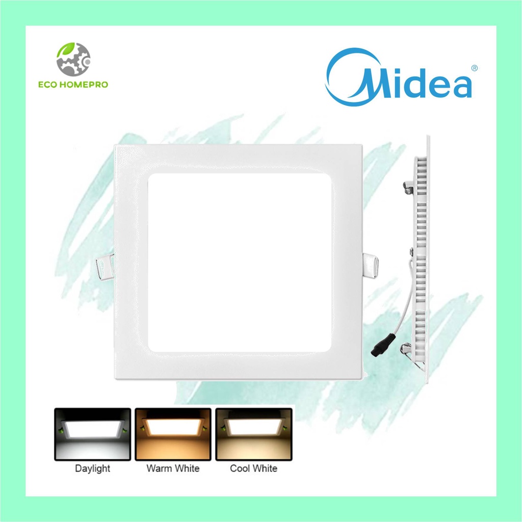 Midea 6" 12W Led Slim Square Downlight Ceiling Light [DAYLIGHT/WARM ...