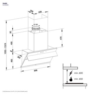 Electrolux 90cm UltimateTaste™ 500 Slope Extractor Hood | ECS9610K ...