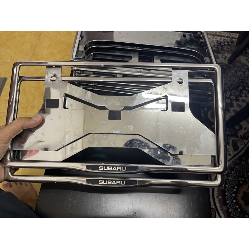 SUBARU FRAME PLATE ORIGINAL JAPAN/FRAME SUBARU/FRAME PLATE CHROME/PLAT ...