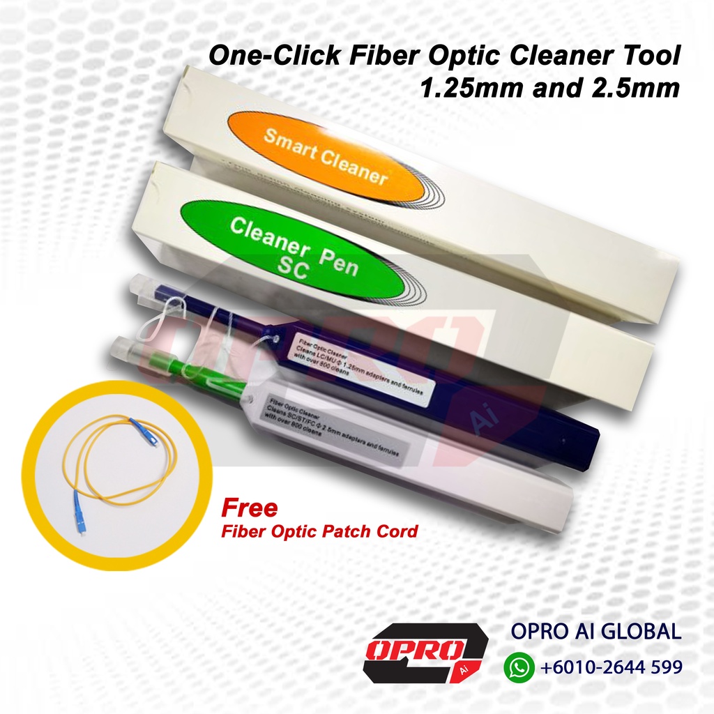 Premium Fiber Optic One Click Cleaner for 1.25 LC MU & 2.5mm FC SC ST ...