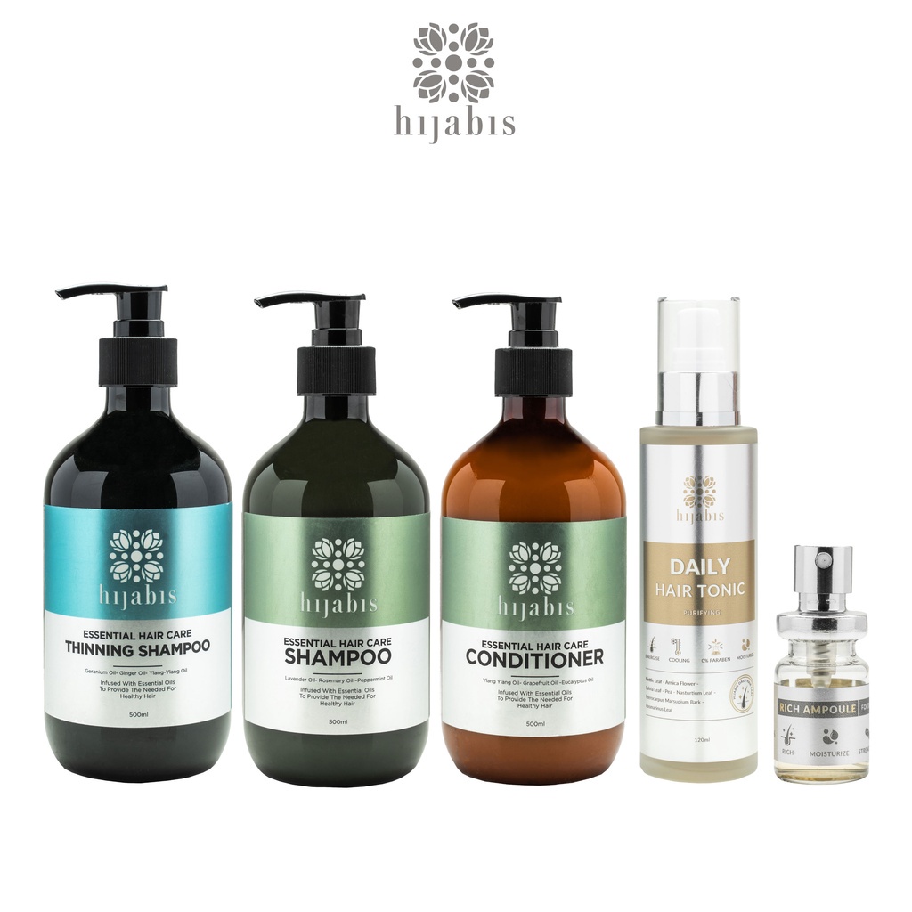 HIJABIS COMBO B Essential/Thinning Hair Care Shampoo 500ml+Conditioner ...