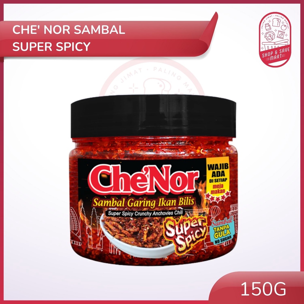 CheNor Sambal Original - 150g-300g (Flavor: Tempe, Peanut, Ikan Bilis ...