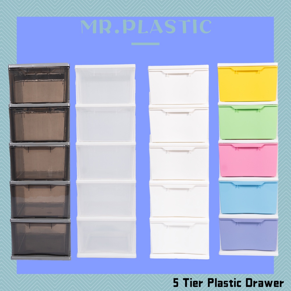 Minimalist 5 Tier Plastic Drawer Cupboard Rack For Clothes Storage ...