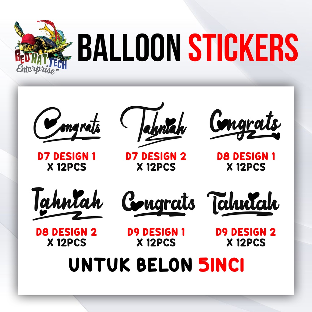 [FOIL 5inci] D2 - CONGRATS & TAHNIAH / Surprise / Party / STICKER ...