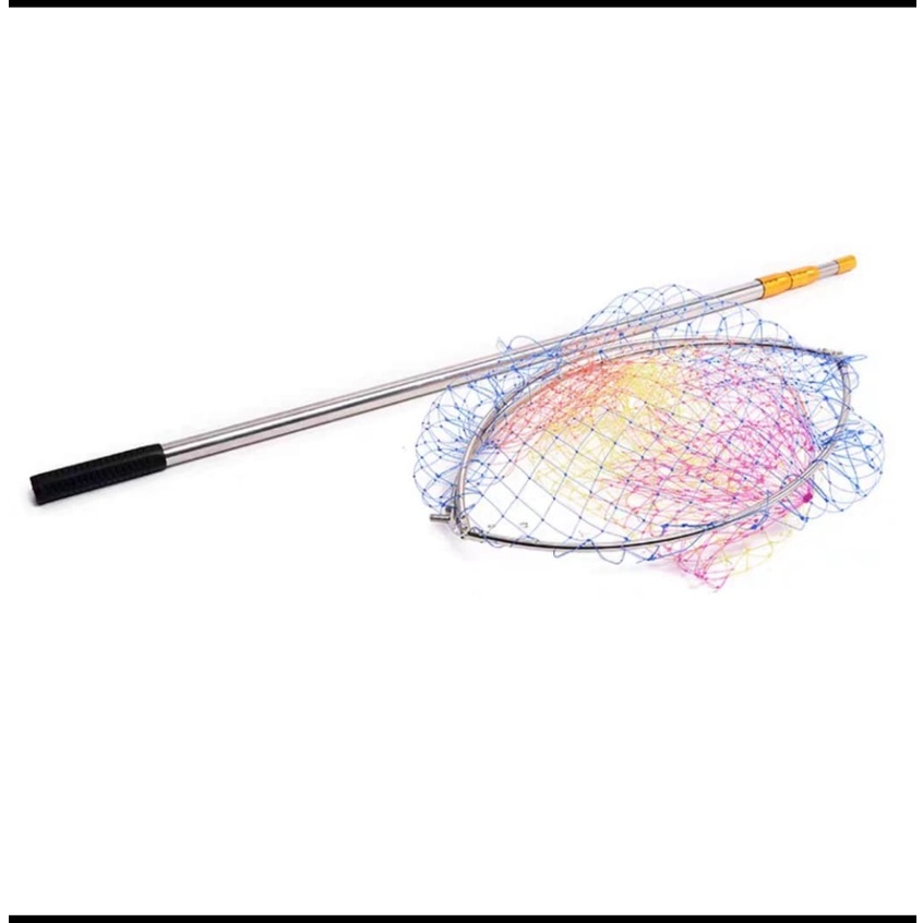 Stainless Steel Fishing Landing Net Retractable Round Fishing Landing ...