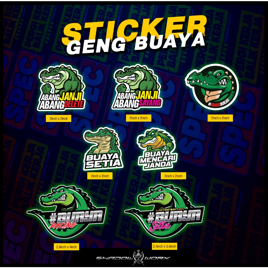 STICKER BUAYA DARAT (LACOSTE) ABANG BUKAN BUAYA, BUAYA SETIA, ABANG ...