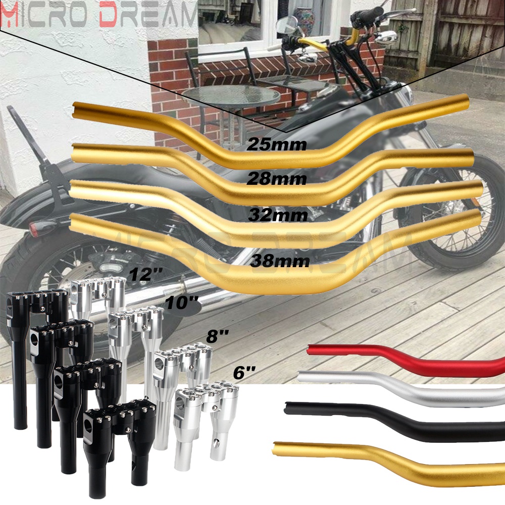Universal Motorcycle Modular Upright Handlebar Risers Kit Club Style T ...
