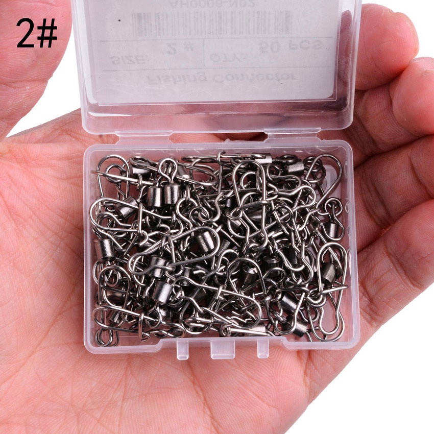 2#-14# Stainless Steel Fishing Connector Pin Bearing Rolling Swivel ...