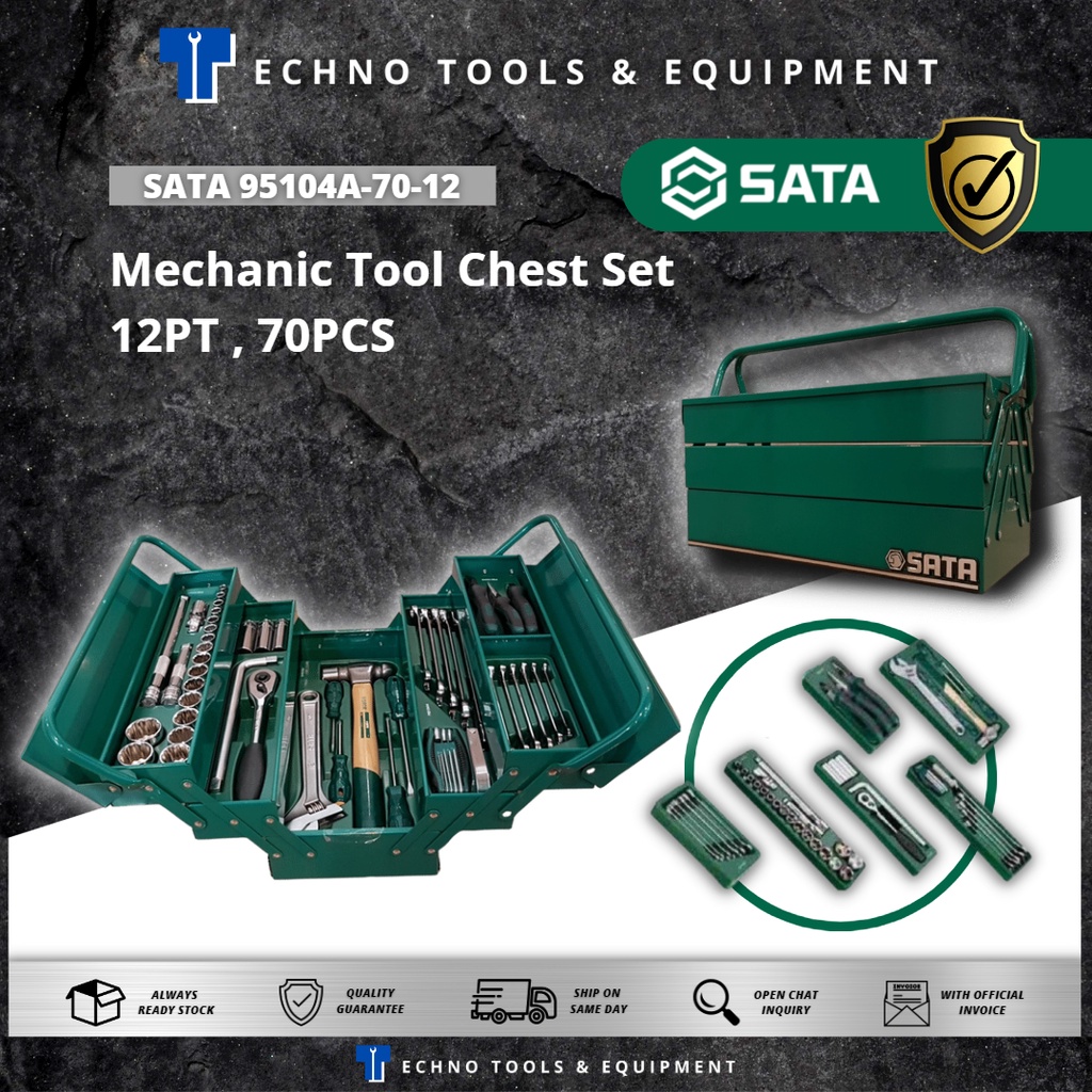 SATA 95104A-70 Cantilevel Mechanic Tool Chest Set 12PT 70pcs | Shopee ...
