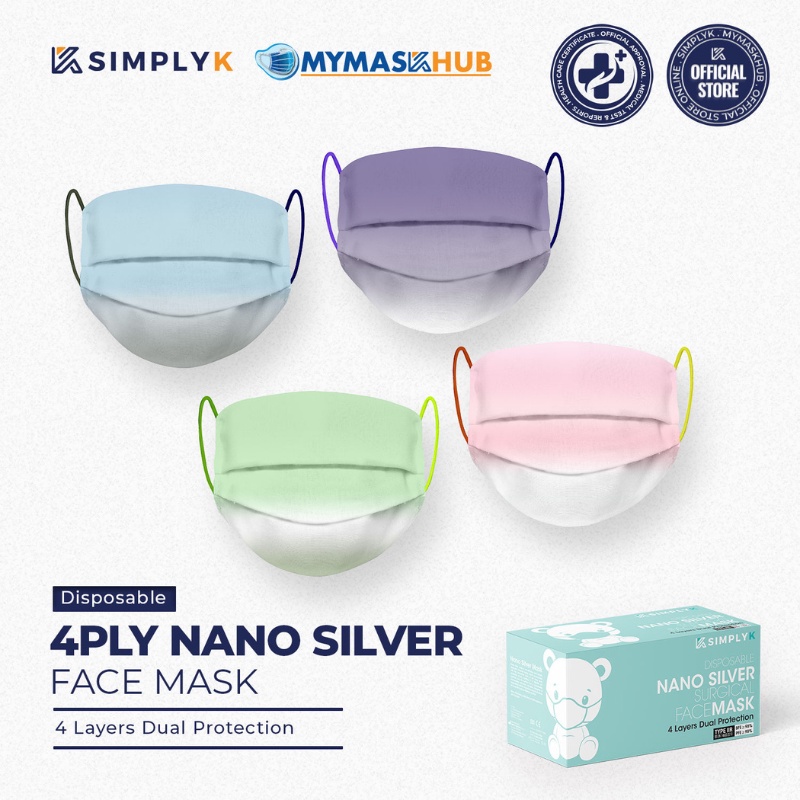 Simply K PENUTUP MUKA KANAK 4 Ply Nano Gradient Kids Surgical Face Mask ...
