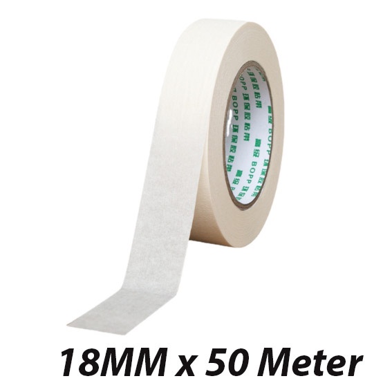 50 Meter Masking Tape White Kertas Packing Tape Painting Paper Adhesive ...