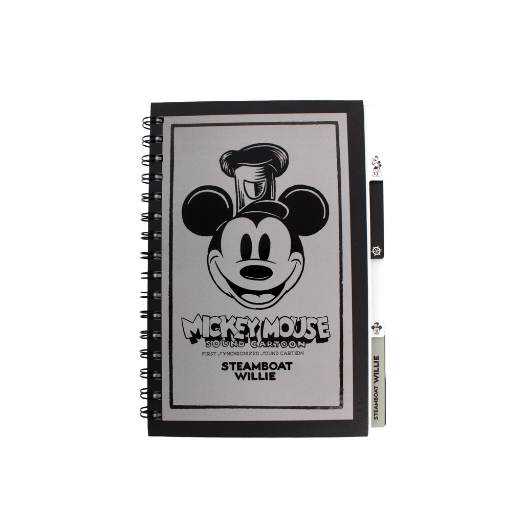 Disney 100 - Mickey Steamboat Willie A5 Hard Cover Wire O Notebook Grey ...