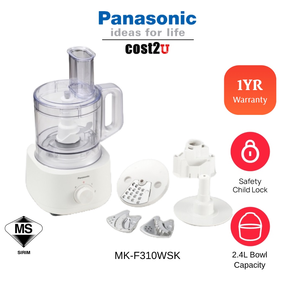Panasonic Food Processor with 5 Accessories for 18 Functions | MK-F310WSK (Meat Grinder Juicer ...