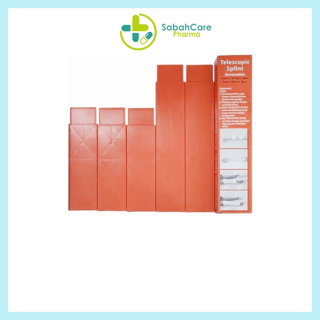 SABAHCARE PROMED TELESCOPICS SPLINT (5CM X 18.5CM=3'S) (5CM X 26CM=2'S ...