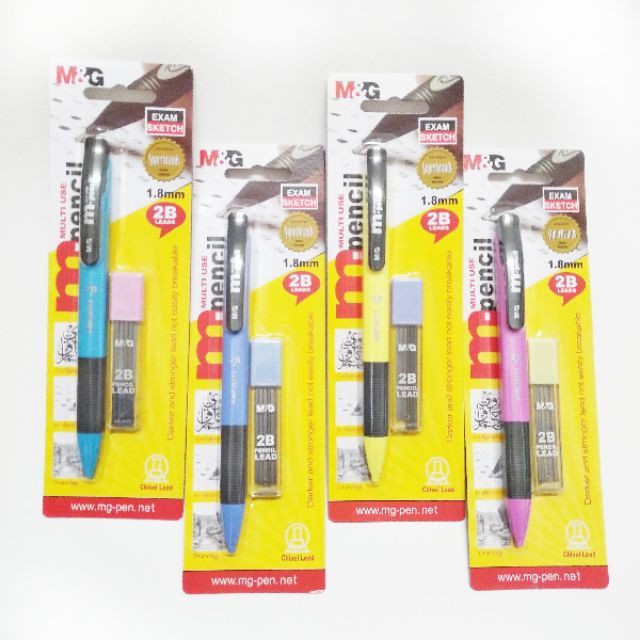 【ShopWithJoy】Exam Grade Mechanical Pencil 2B Pensel Khat Auto 1.8mm ...