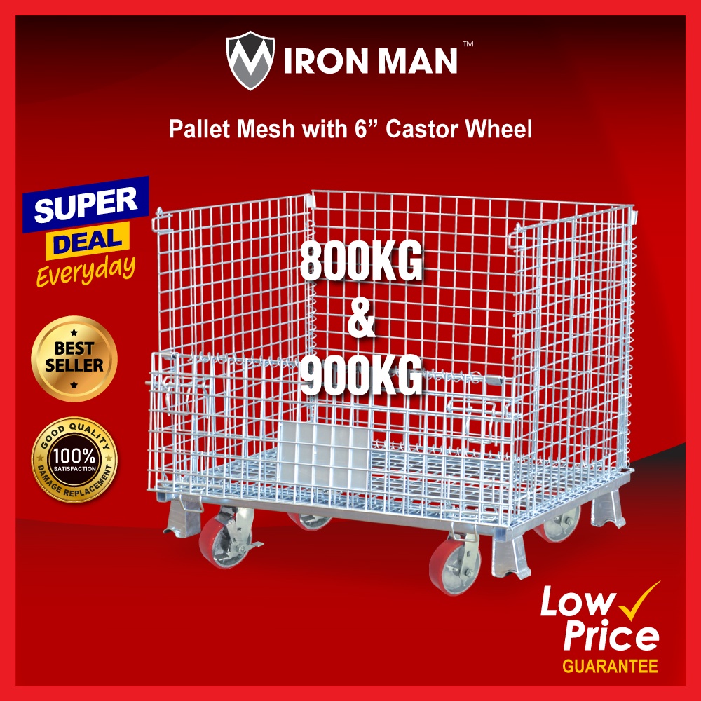 TTF Rack™ (IRON MAN PALLET MESH) PM3/ PM5/ PM7/ PM9 + WHEEL 800&900KG ...