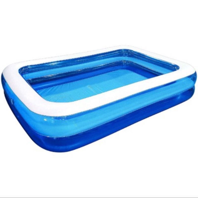 2 Rings 200CM Inflatable Swimming Pool (Free Electric Pump) | Shopee ...