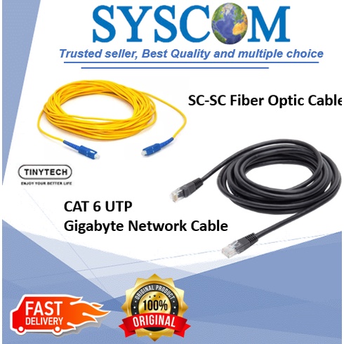 TINYTECH Computer Data Cable | CAT 6 UTP | SC-SC Fiber Optic Cable ...
