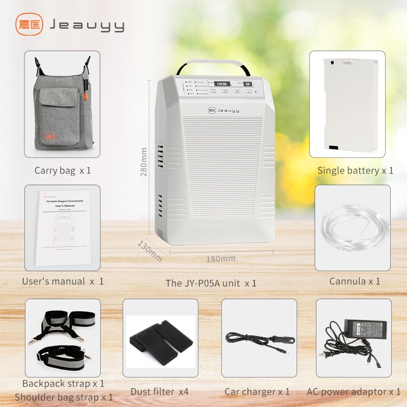 Jeauyy portable oxygen concentrator JY-P05A low price car home travel ...
