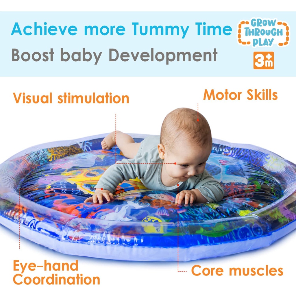 👶BeBe Park👶Premium Tummy Time Water Play Mat ,Inflatable Activity ...