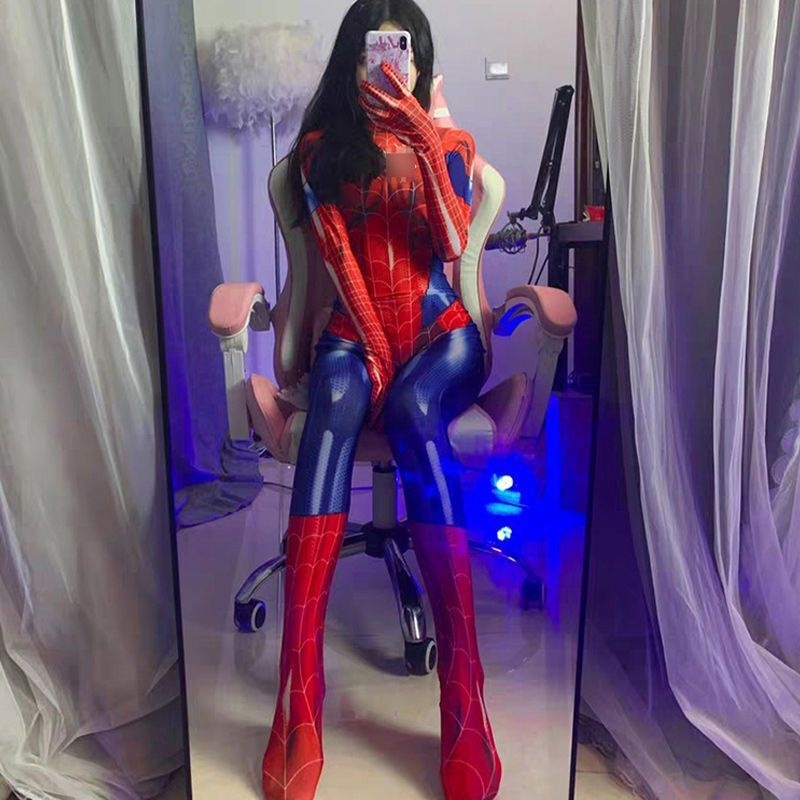 Spiderman Tights Womens Adult Black Spider Costume Tik Tok Same Style