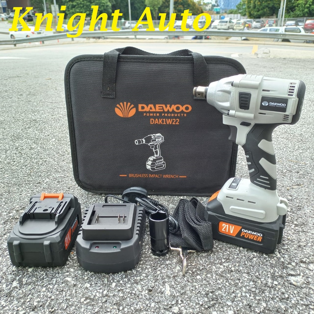 DAEWOO DAKIW22 21V 4.0Ah 1/2" Brushless Impact Wrench 320N.m -2 Batteries & 1 Charger ID33933 ...