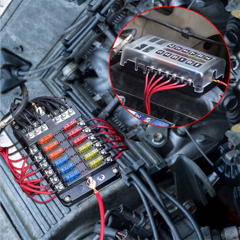 Car Fuse Holder Box 12 Way 6 Way Blade Fuse Block Car Marine Auto Fuse ...