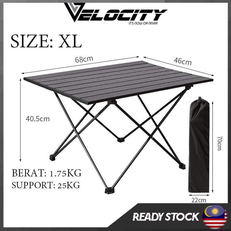 VELOCITY Foldable Camping Table Light Weight Aluminum Folding Tables ...