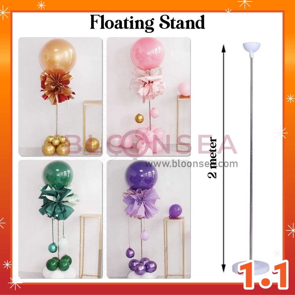 Floating Stand Extendable Metal Column 36 Inch Helium 2 Meter Balloon ...