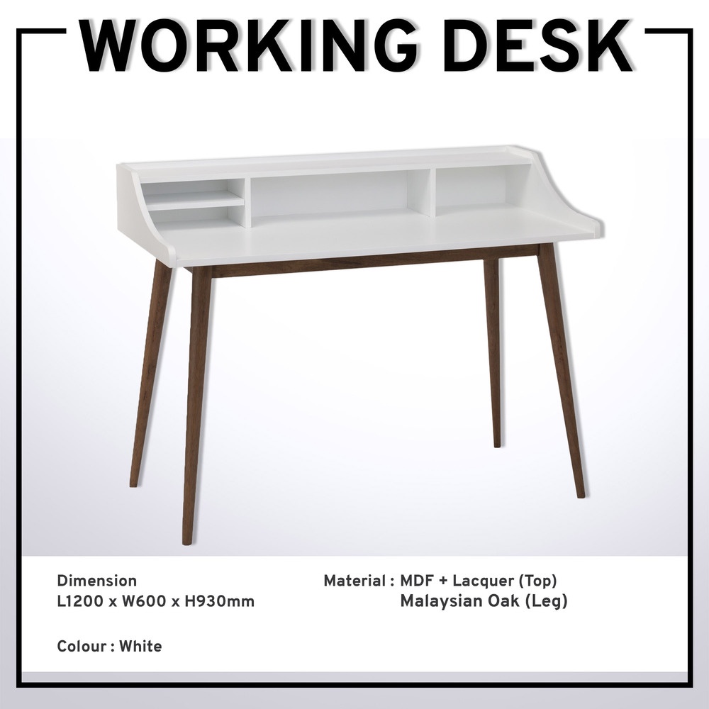 Working Desk Small Rack Shelf Office Table Study Desk Table | Shopee ...