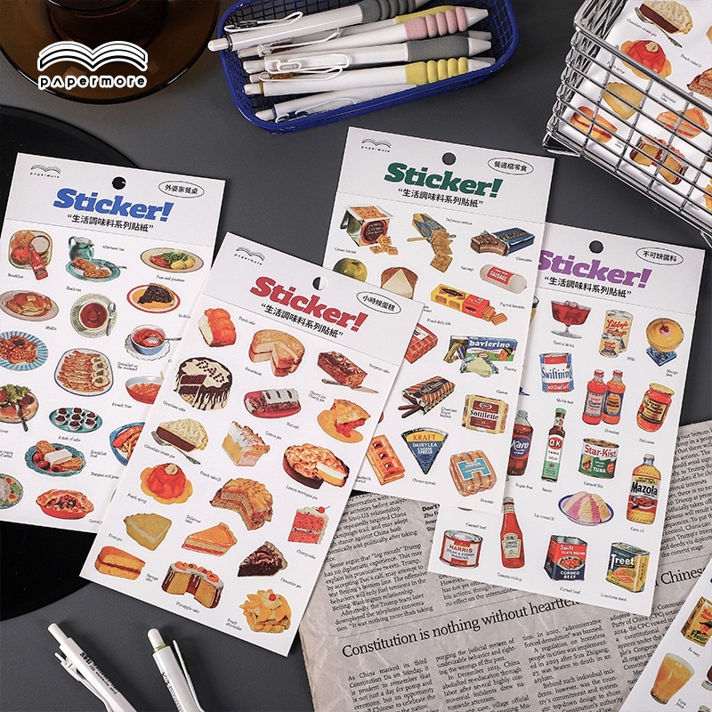 [STICKER] Giftandtape 1 sheet Food Sauce Snacks Candy Cakes Paper Label ...