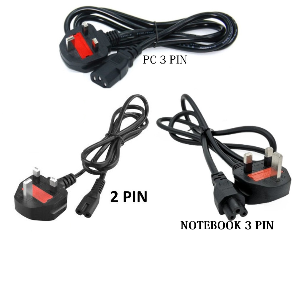 Power Cord Cable UK 3 Pin 13A Fuse for Laptop Desktop PC Monitor ...