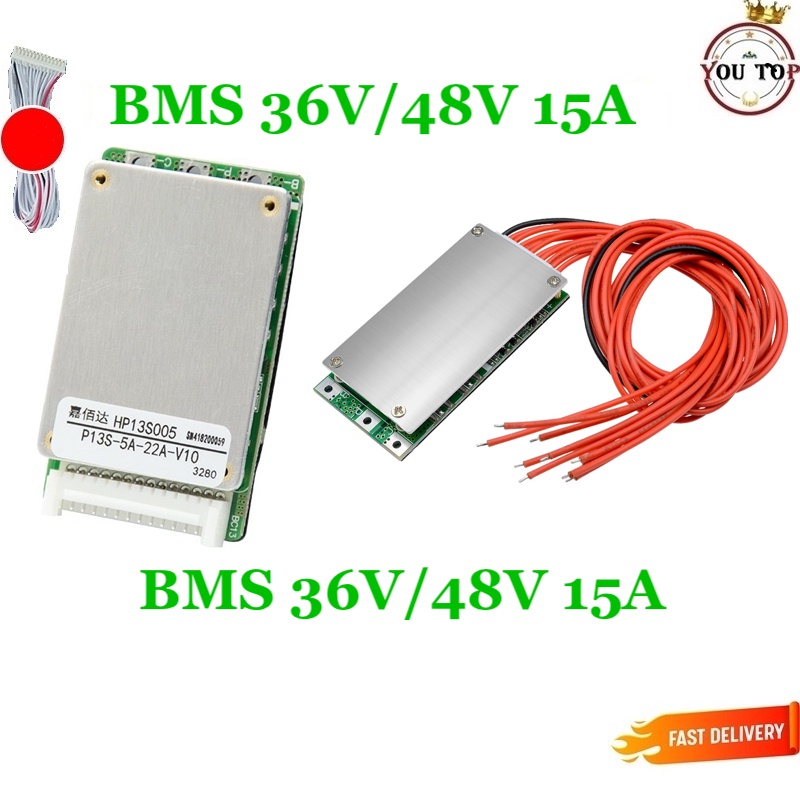 BMS 36V 48V 20A lithium battery Protection board 13 series 48V port 10 ...