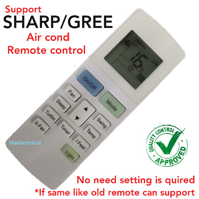 SHARP / GREE AIR COND REMOTE CONTROL | Shopee Malaysia